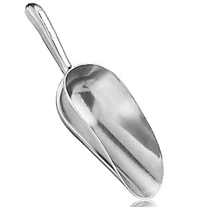 Cast Aluminum Utility Scoop, 5-Ounce - Round Bottom, Small ice scoop For Multi-Purpose Use, With Finger Groove Handle (Hand Wash Only) 5 oz.