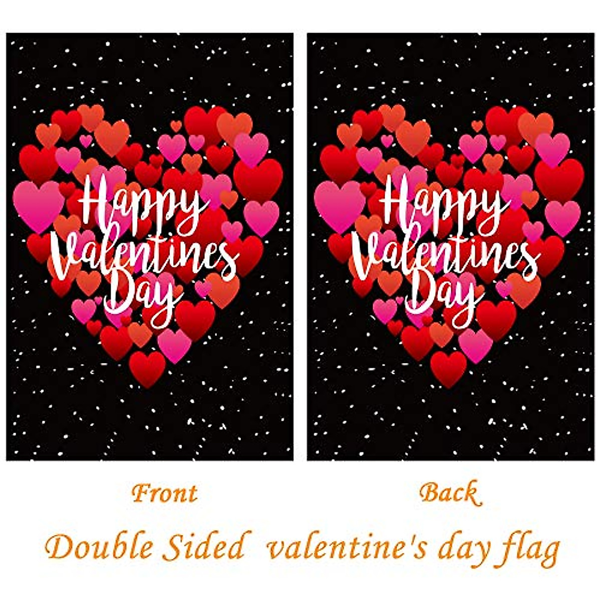 Akeydeco Valentine's Day Flag,28x40 Inch Valentine's Heart Garden Flag with Two Grommets Double Sided Printing 2 Layer Burlap Valentine Flags for Your Valentine's Day Decoration