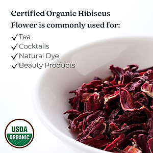 Starwest Botanicals Organic Egyptian Hibiscus Flowers Tea Loose Cut and Sifted, 1 Pound Bulk