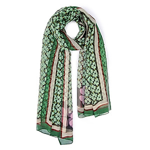 St. Patrick's Day Scarf Shamrock Scarves Shawl Irish Theme Scarfs for Women Holiday Green Clover Print