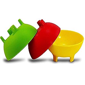 LavoHome Salsa Bowls Tazon para Salsas Plastic Mexico Molcajete Chips Guacamole, Serving Dish, Sauce Cup, Side dish, Snack, Dip, Nuts Candy - Set of 3