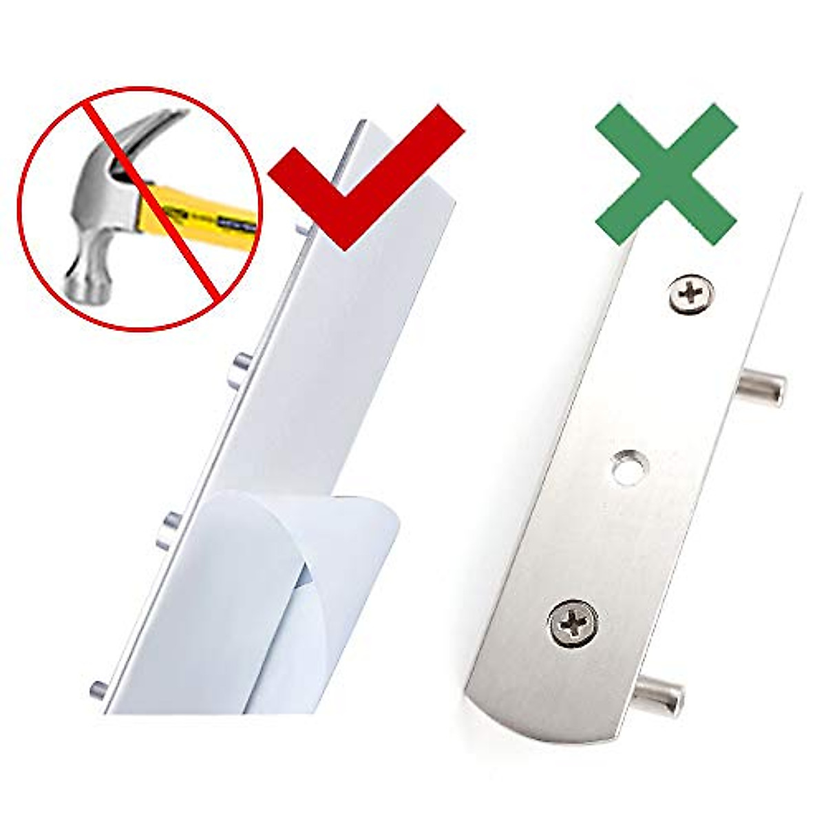 mxtechnic Wall Mounted Coat Hook Rail Self Adhesive Stainless Steel Hanging Hooks Rack Hallway Kitchen Storage Organizer