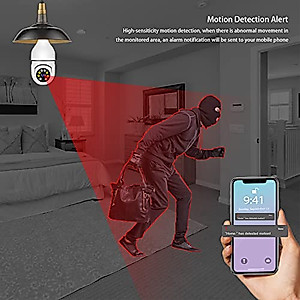 TUMAN Pro Light Bulb Camera, Home Full-Hd 3MP Wireless Surveillance Security Cameras,360 Degree Panoramic Color Night Vision,Support Cloud Storage,Two Way Audio, Smart Motion Detection and Alarm