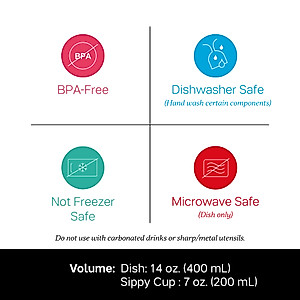 Tupperware Brand Tupperkids Feeding Set - Lime Aid, Tropical Water & Orange Peel Colors - Includes Divided Dish & Sip ‘N Care Sippy Cup