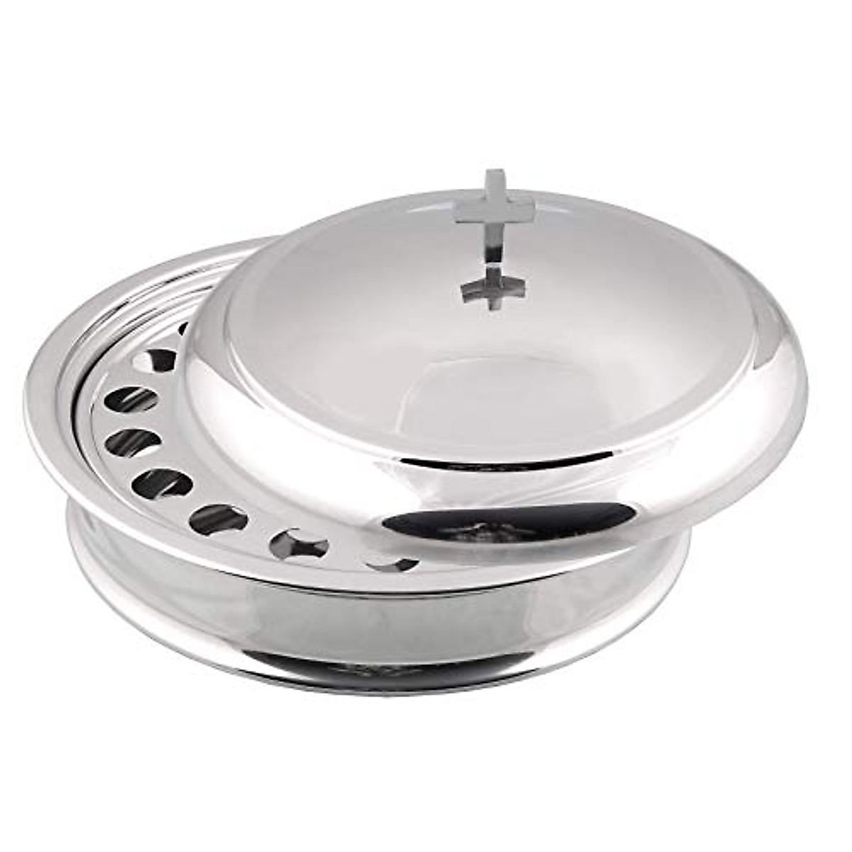 Communion Ware Holy Wine Serving Tray with A Cover - Stainless Steel (Mirror)