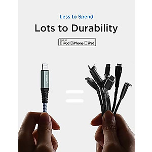 LISEN iPhone Charger Cable (10ft / 3m) USB A to Lightning Cable 10 Feet, Durable Nylon Braided Fast Charging Cord Compatible with iPhone 11/Pro/X/Xs Max/XR/8 Plus /7 Plus/6/ iPad