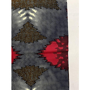 African Guaranteed Wax Block Prints Fabric/African Ankara Wrapper Fabric Wax Fabrics /-Sell by 6 Yards-100% Cotton-for Dresses-Red, Dark-blue, Brown, White, Cream