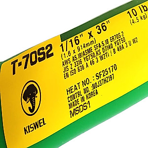 ER70S-2 Mild Steel TIG Welding Filler Rod 1/16" x 36" 10LBS