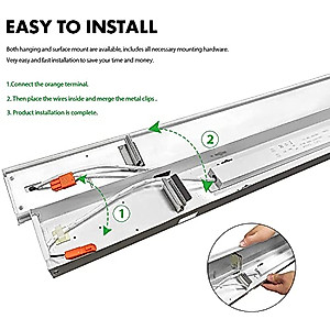 TychoLite 110W LED Shop Lights 8FT Linear Strip Light, 12000LM, 5000K LED Light Fixtures for Garage Warehouse Supermarket, 8 Foot LED Commercial Ceiling Lighting, Fluorescent Replacement, 2 Pack