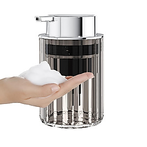 Ssiixx Foaming Hand Soap Dispenser, Bathroom & Kitchen Refillable Plastic Liquid Hand Soap Dispenser for Essential Oil,Shampoo,Dish Soap (Gray)