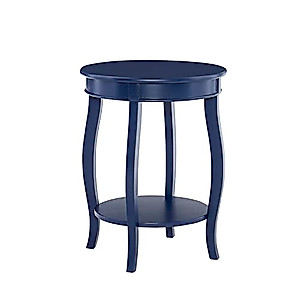 Powell Navy Blue Shapely Legs and Shelf Phipps Round Side Table