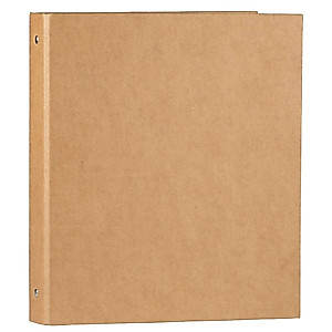 JAM PAPER Kraft 1 inch Binder - Natural Recycled Kraft 3 Ring Binder - Sold Individually