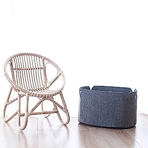 Foldable Storage Basket Bin Drawers Nature Felt Fabric with Handles for Home Office Bedroom Clothes DVD Books Cloest Organizer Strong&Large Size (Gray)