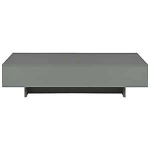 vidaXL Coffee Table Couch Side End Telephone Tea Sofa Table Accent Desk Bedroom Living Room Office Furniture 45.3" Gray MDF High Gloss
