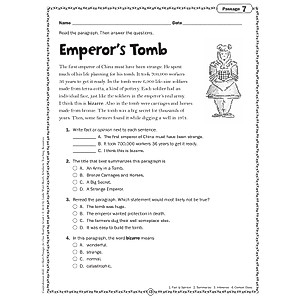 Scholastic Teaching Resources SC-546056 Comprehension Skills Gr 5 40 Short Passages For Close Reading