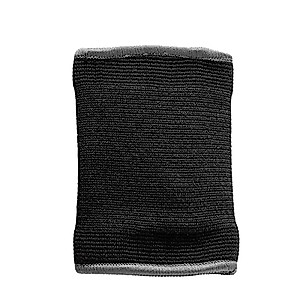 NeoTech Care Wrist Band Support Sleeve - Elastic & Breathable Knitted Fabric Compression Brace - for Tennis, Gym, Sport, Tendonitis - Black Color (Size L, 1 Unit)