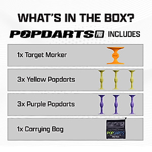 POPDARTS Pro Pack Game Set (Purple and Yellow) - Indoor, Outdoor Suction Cup Throwing Game - Competition with a POP