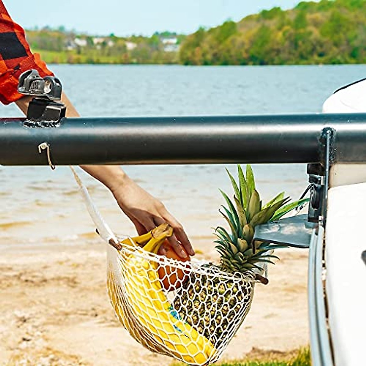 Travelers Hammocks Fruit & Vegetable Macrame Hammock, Space Saving Produce Hammock for Boat, Home, RV Storage & Under Cabinet with-Drawstring Closure