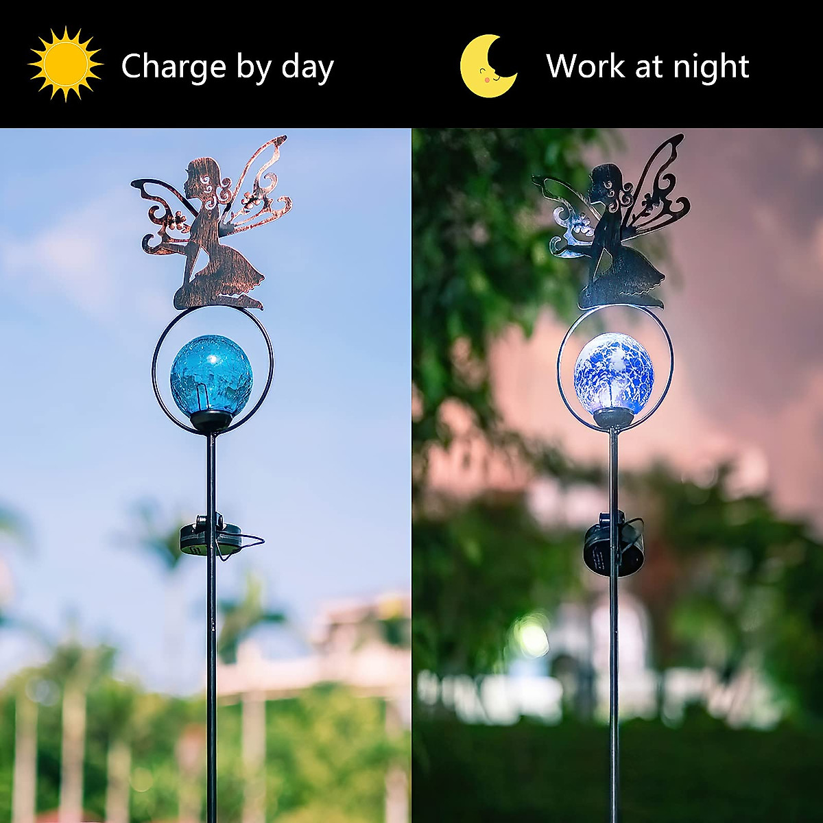 VEWOSTAR Outdoor Solar Light Fairy Decor Path Light Solar Light Stake for Garden Patio Yard
