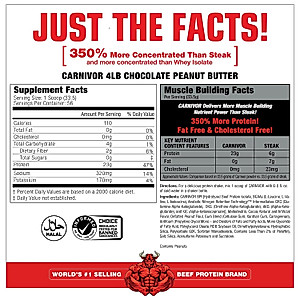 MuscleMeds Carnivor Beef Protein Isolate Powder, Chocolate Peanut Butter, 4.14 Pound