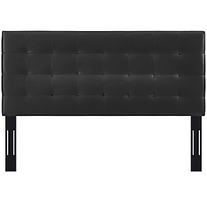 Modway Paisley Upholstered Tufted Faux Leather King and California King Headboard Size in Black