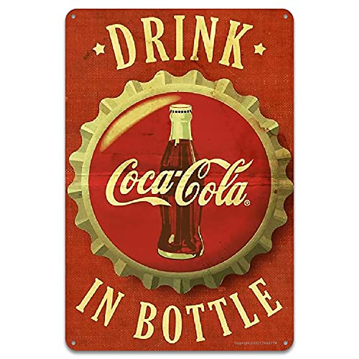 Coca Cola Retro Metal Sign 8x12 - Classic Americana Decor