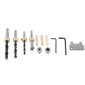 KRODANS 3 in 1 Woodworking Drilling Locator Hole Puncher Doweling Jig Drilling Guide Kit Adjustable Woodworking Drilling Locator Puncher Tools