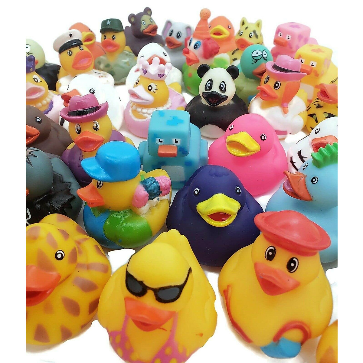 Assorted Colorful Rubber Duckies (2") Ducks Ducky Duck Ducking (6 Pack) Jeep Ducking Bath Tub Pool Toy