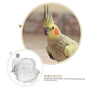 Toddmomy Bird Bathtub Bird Cage Parakeet Bird Bath Birds Supply Bathing Tub for Small Birds Bird Tub Pet Bird Bath Bird Bath for Cage Bird Hanging Bathtub Parrot Cage Bathtub Plastic