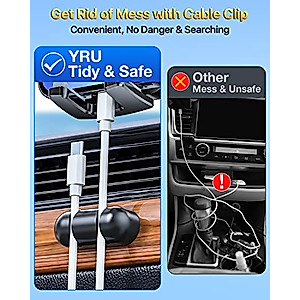 YRU [Upgrade 80LBS Strong Suction] Car Phone Holder Mount,[Bumpy Road Stable] Dashboard Cell Phone Holder for Car Air Vent Windshield Phone Stand for iPhone 14 13 12 Pro Max Samsung & Pickup Truck