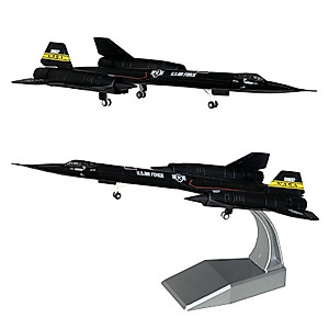 SR-71 Blackbird Model Plane 1/144 SR71 Blackbird Aircraft Model Metal Blackbird Aircraft Model Military Fighter Attack Airplane Model with a Free Bomb Loading Vehicle for Collection or Birthday Gift