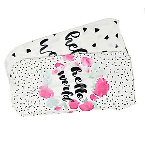 Newborn Baby Blanket Swaddle Headband Hat Baby Stroller Wrap Sleeping Bag Photography Props (White with Hat)