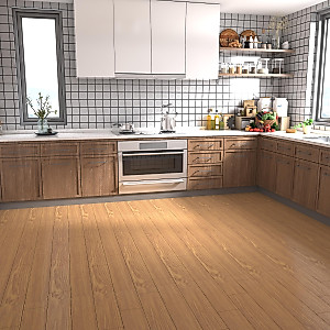 Thicker Peel and Stick Floor Tile，Intensification Vinyl Flooring Roll 12" x 6" x 0.06" 1-Pack 1.5 Sq.Ft Floor Honey Wood Grain Look DIY Self-Adhesive and Waterproof Flooring for Bedroom, Living Room