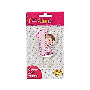 Candle for Cake 1 " Masha and the Bear (3.1inch) Holiday Topper Party Cupcake Baking Dessert Decorations