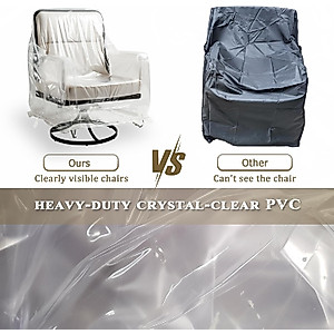 Outdoor Swivel Lounge Chair Cover ,Waterproof Outdoor Chair Covers,Patio Swivel Chair Covers for Outdoor Furniture (1Pack-Transparency, 30" W x 34" D x 38.5" H) (CRYSTAL, 30" W x 34" D x 38.5" H)