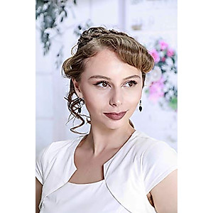 Aloha Earrings Black Art Deco Dangling Clip-On Earrings (Black Stylish Art Deco)