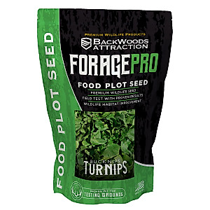 Backwoods Premium Wildlife Products Bucknip Forage Turnips - Whitetail Deer Food Plot Seed for High Yields & Effective Food Plots - Easy-to-Graze - 5 Pound Bag