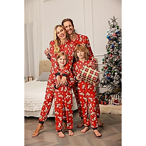 Ekouaer Christmas Onesie Matching Family Elk Antler Hooded Zipper One Piece Long Sleeve Pajamas with Pockets S-XXL