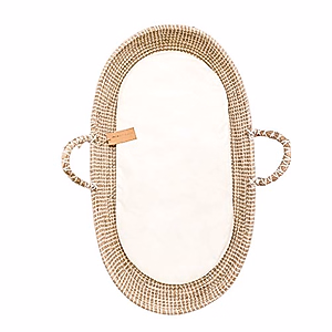 Seagrass Baby Changing Basket with Waterproof Pad | Portable Diaper Changing Topper for Dresser or Table | A Nursery Essential