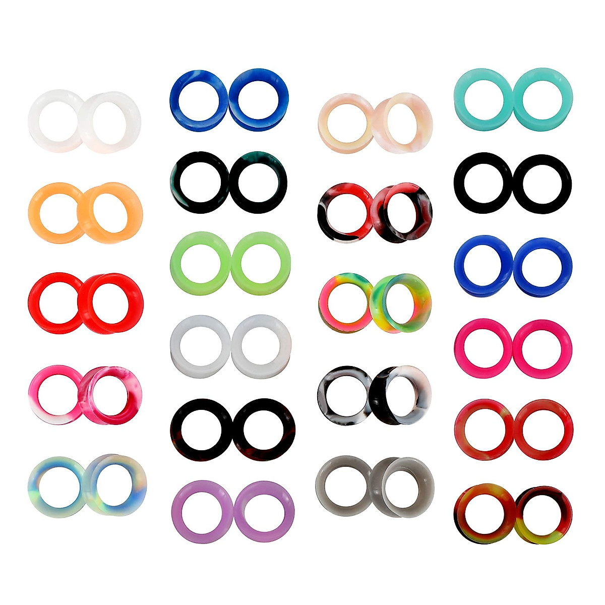 Stuppendux 22Pairs Soft Silicone Tunnels Ear Gauges Tunnels Plugs Stretchers Expander Mix Set for Women Men 1/2" 12mm