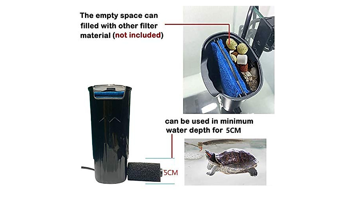 K1-Store Turtle Aquarium Filter for Low Water Levels | Easy Install ...