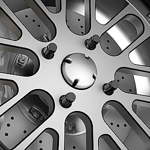 ATV M10x1.25 Aftermarket Lug Nuts for Most Honda Yamaha Kawasaki Suzuki, dynofit 16pcs+1socket 10mm-1.25 Black Spline Drive Conical/Cone Lugnuts for Arctic Cat/Can-Am Tuner Quad, 19mm/21mm Hex Key