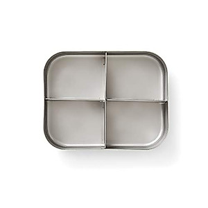Bits Kits Stainless Steel Bento Box Lunch and Snack Container for Kids and Adults, 4 Sections