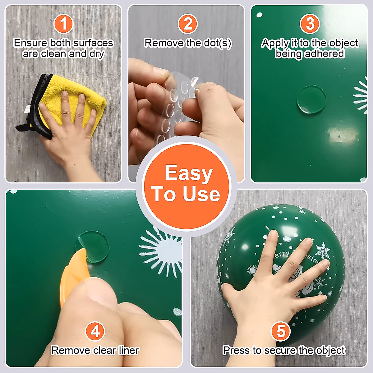 PHIXBEAR 504 Pcs Clear Removable Adhesive Dots, Glue Point Dots for Crafts Balloons Poster, Double Sided Sticky Round Dots (0.39 Inch)