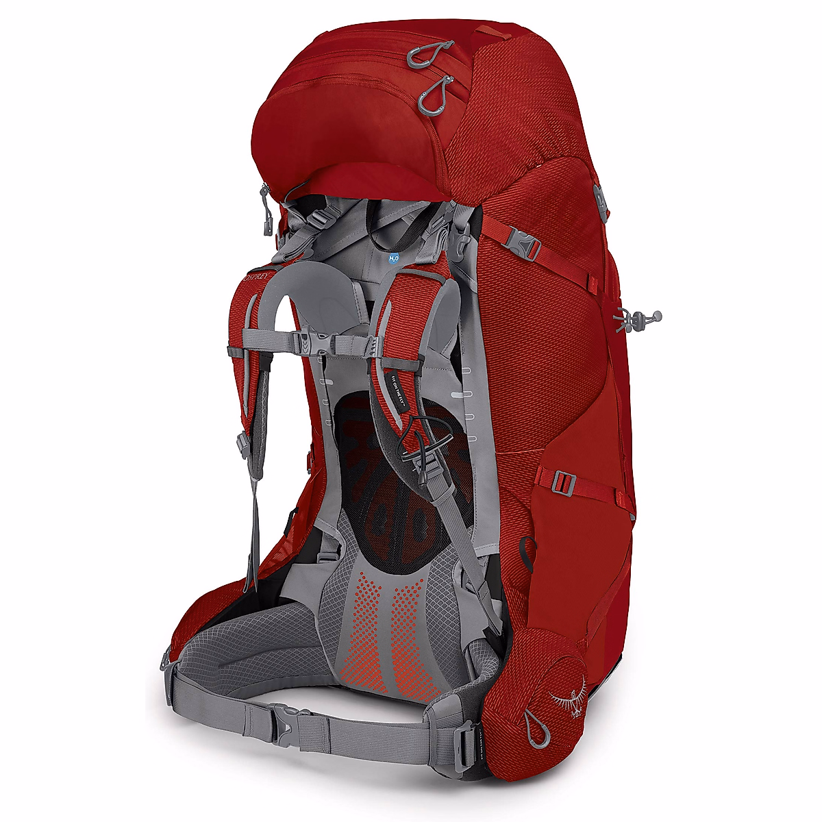 Osprey Ariel Plus 85 Women's Backpacking Backpack, Carnelian Red, Medium/Large