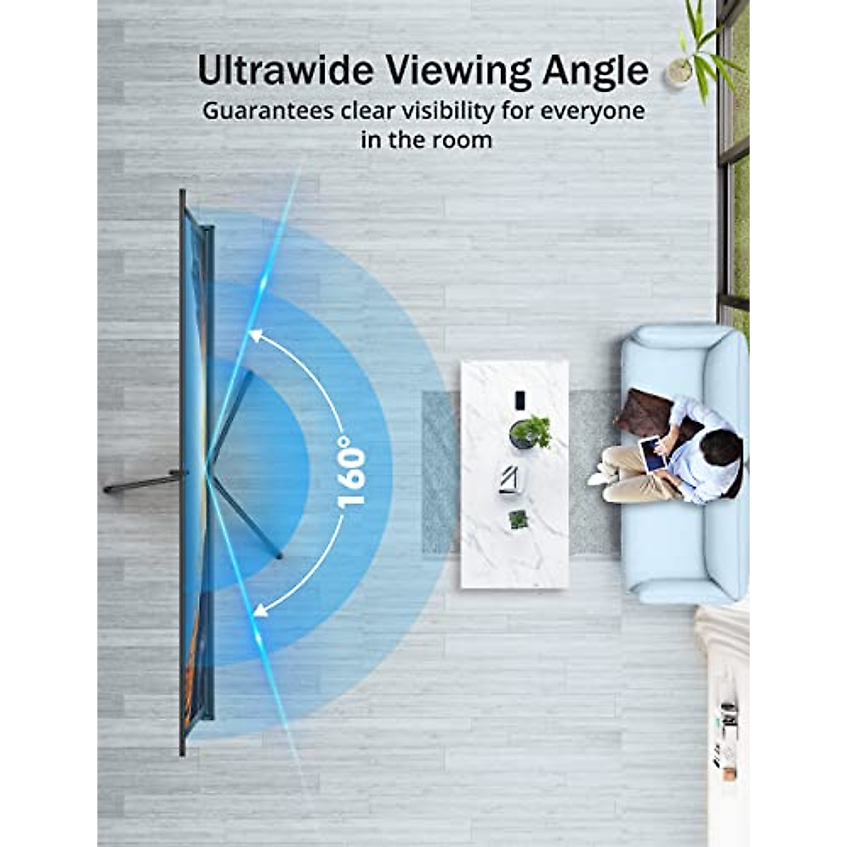 Projector Screen with Stand, HYZ 120 inch Projector Screen 4K HD with Wrinkle-Free Design, Indoor Outdoor for Backyard Movie Night, Office Presentation(1.1Gain, 4:3, 160°Viewing Angle&Carry Bag)