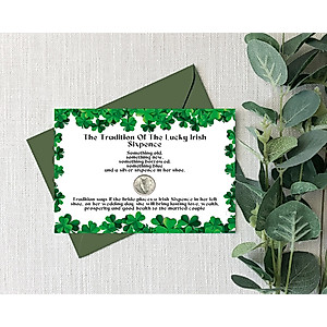 Bride's Sixpence Irish Coin and Card | Sixpence Tradition | Something Old, Something New, Something Borrowed, Something Blue, And A Sixpence For Her Shoe - Gifts For Bride To Be