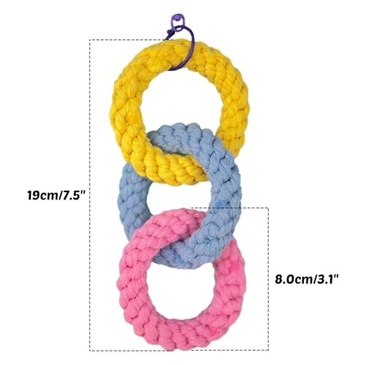 DONGKER Sugar Glider Hanging Climbing Toys,Hanging Three-Ring Swing Cage Toy for Sugar Glider Ferret Hamster Squirrel Chinchilla Parrots Climbing Exercising