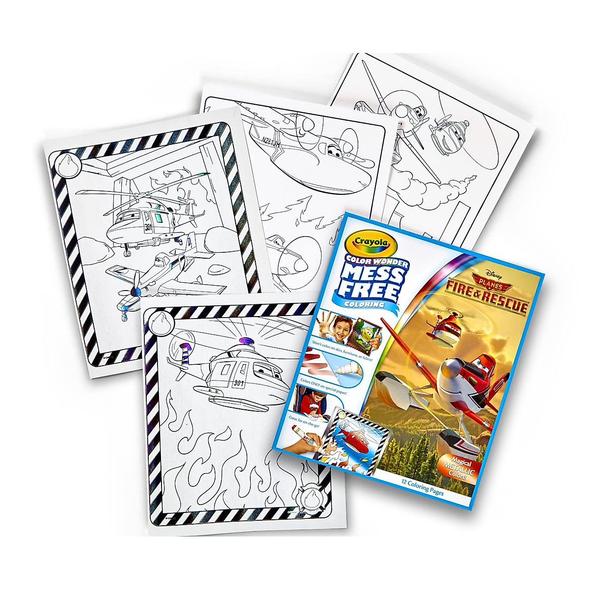 Crayola Planes Fire and Rescue Color Wonder Refill, 12 Mess Free Coloring Pages, Gift for Kids