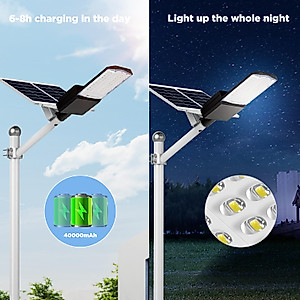 LANGY Solar Street Light 800W Solar Street Lights 80000LM Outdoor IP67 Waterproof Solar Powered Led Street Light Dusk to Dawn Commercial Solar Parking Lot Lights for Yard Garden Stadium